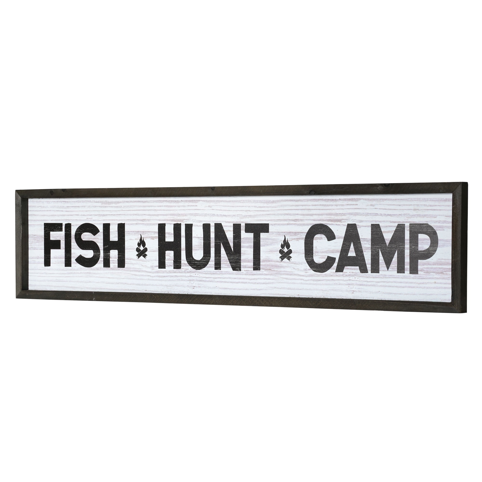 American Art Decor Fish, Hunt, Camp Wood Novelty Wall Sign - 36" x 8 ...