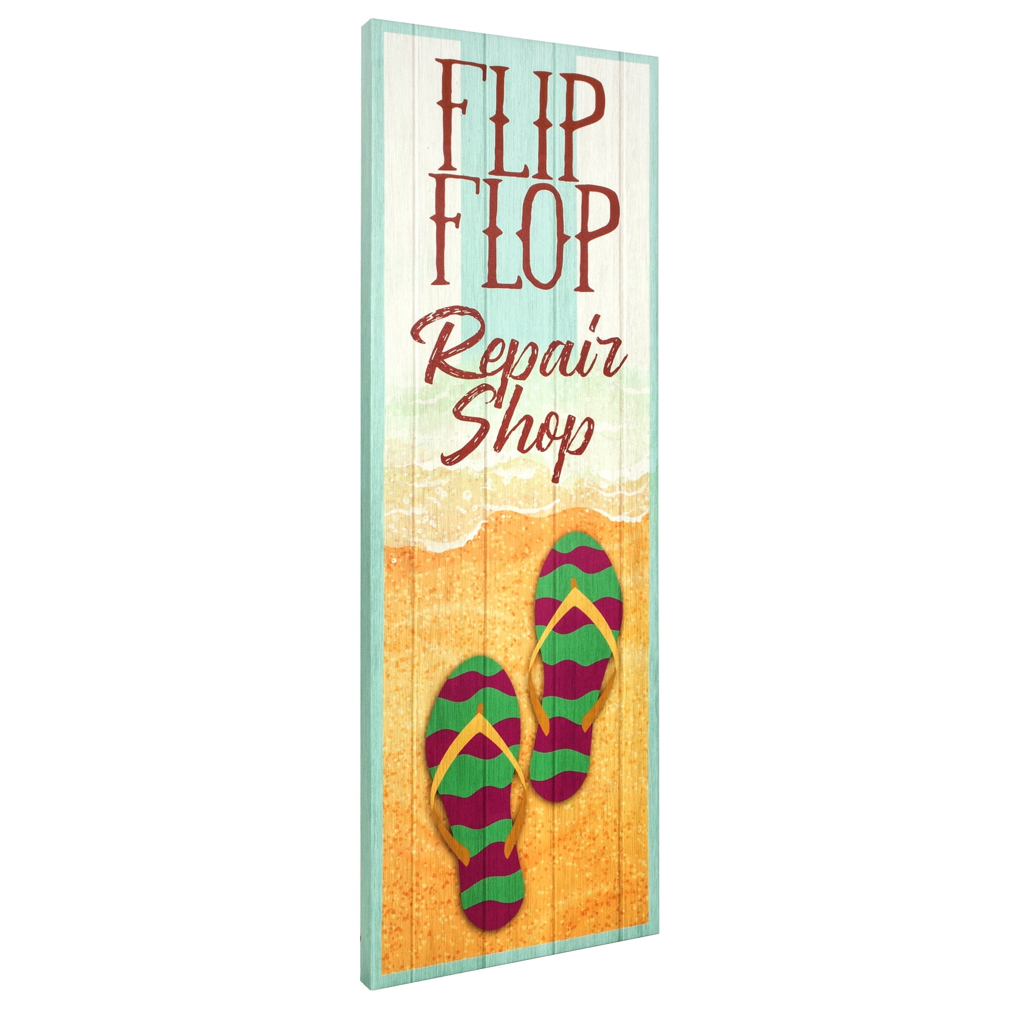 American Art Decor Flip Flop Repair Shop Coastal-Themed Outdoor Canvas ...