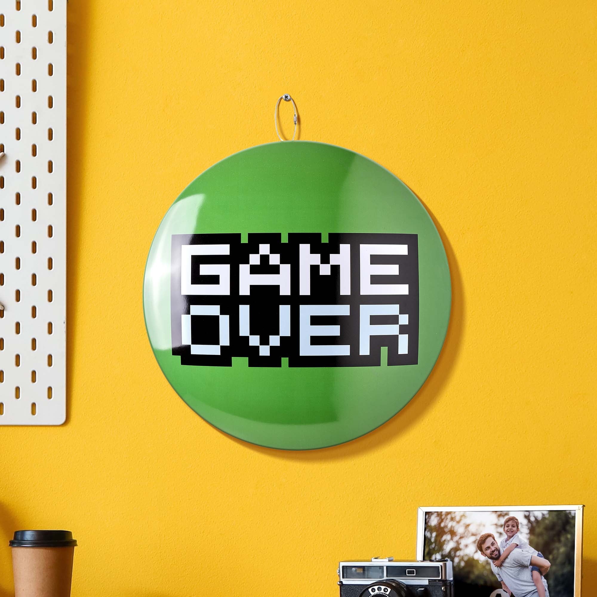 American Art Decor Game Over Metal Wall Art 15" – Lightweight & Easy-to ...