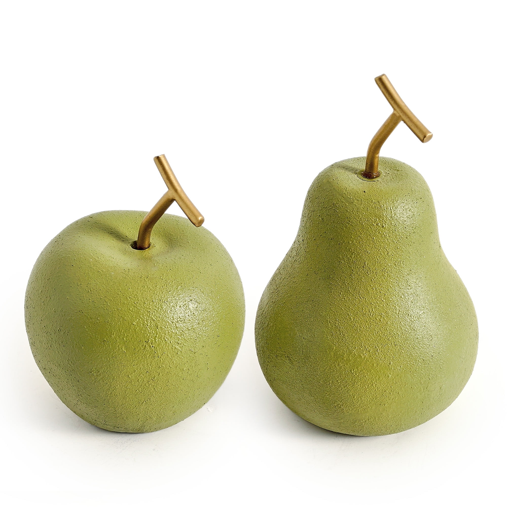 American Art Decor Green Fruit Table Top Apple and Pear, Set of 2 ...