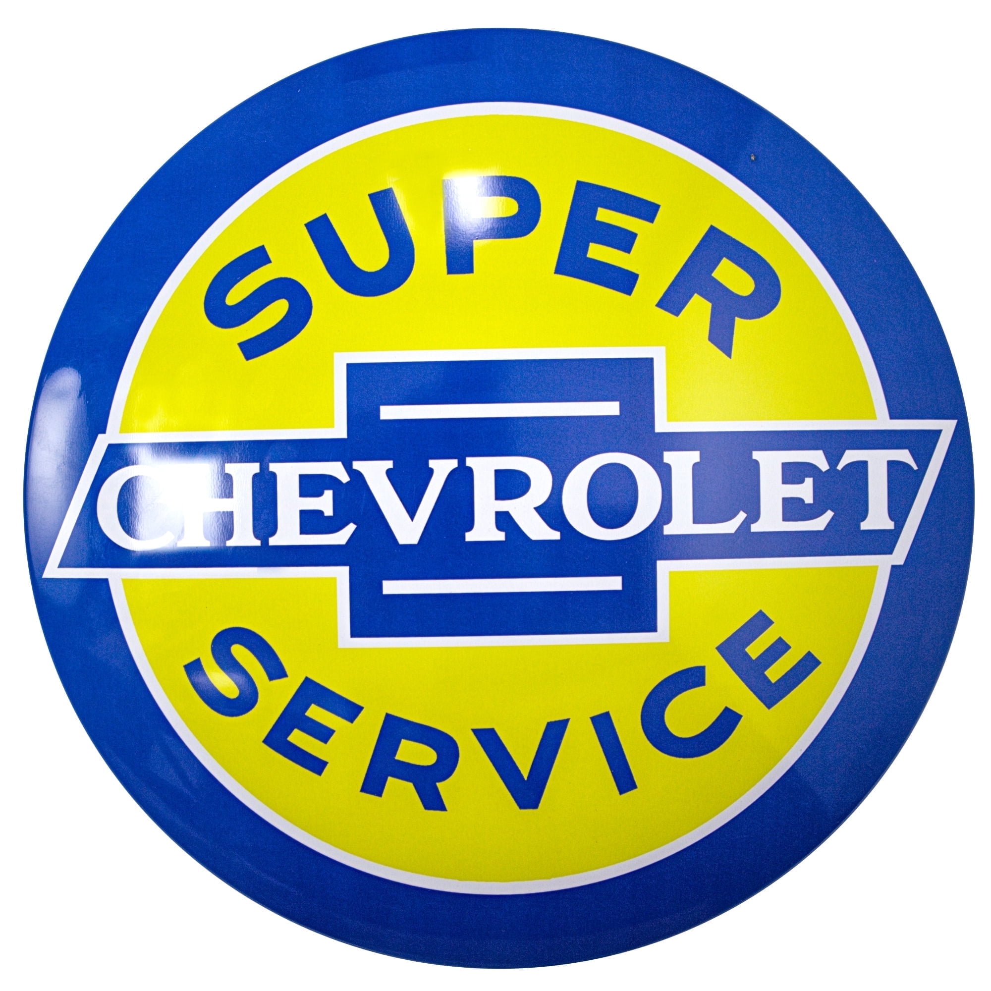 American Art Decor Licensed Chevrolet Super Service 15" Dome Metal Sign ...