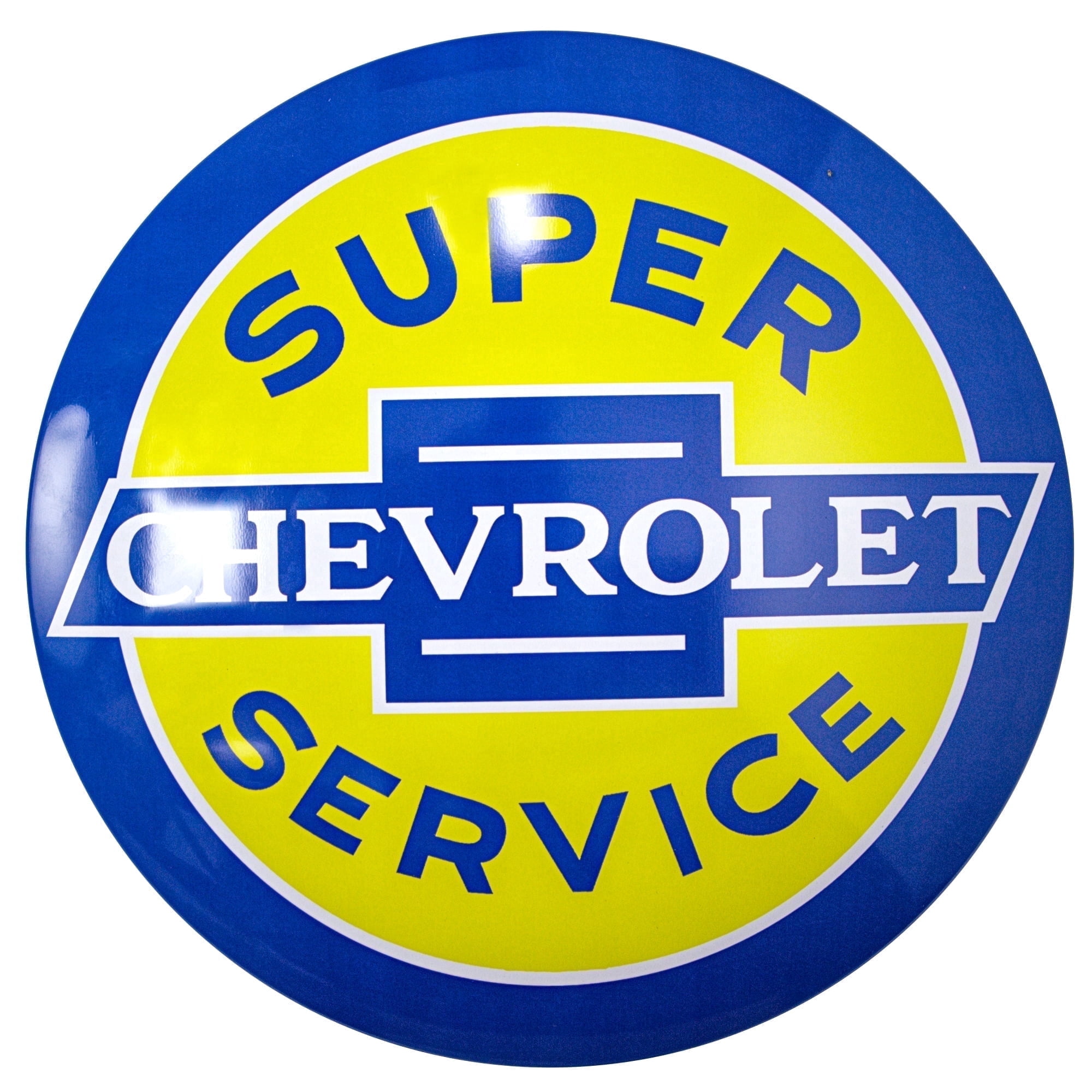 American Art Decor Licensed Chevrolet Super Service 15" Dome Metal Sign ...