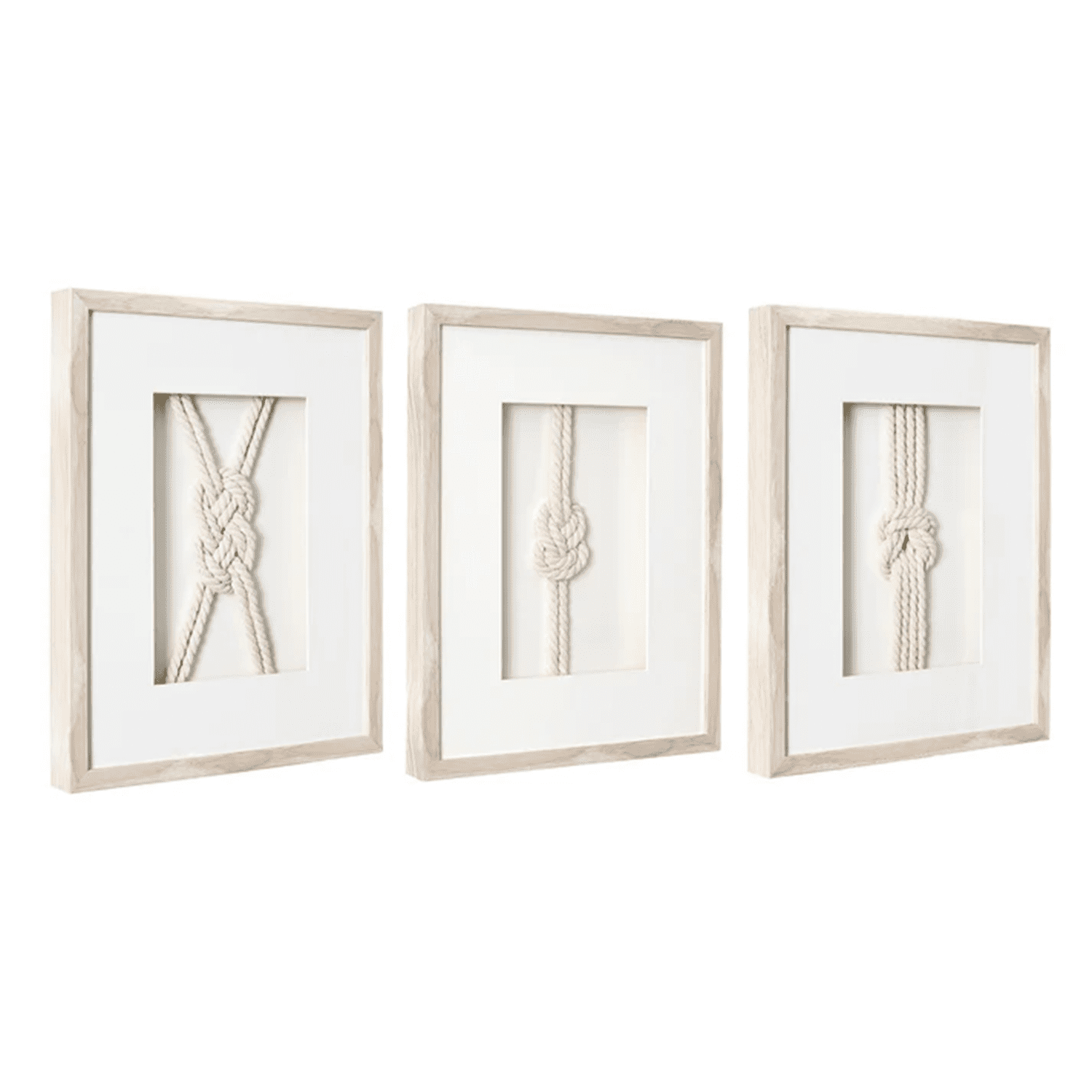 American Art Decor Naut Shore Framed Nautical Knots Wall Decor in ...