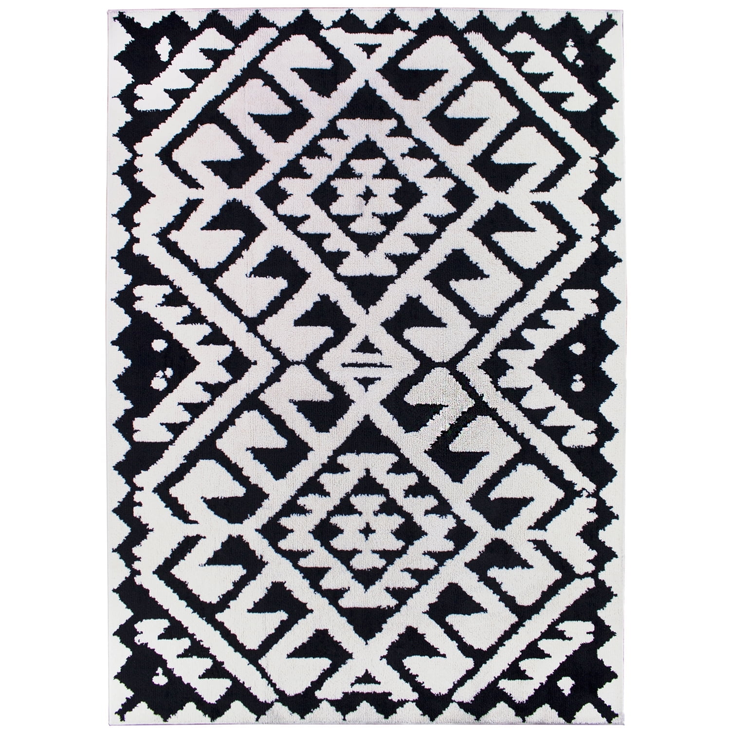 American Art Decor Soft Plush Geometric Aztec Moroccan Pile Shag Accent ...