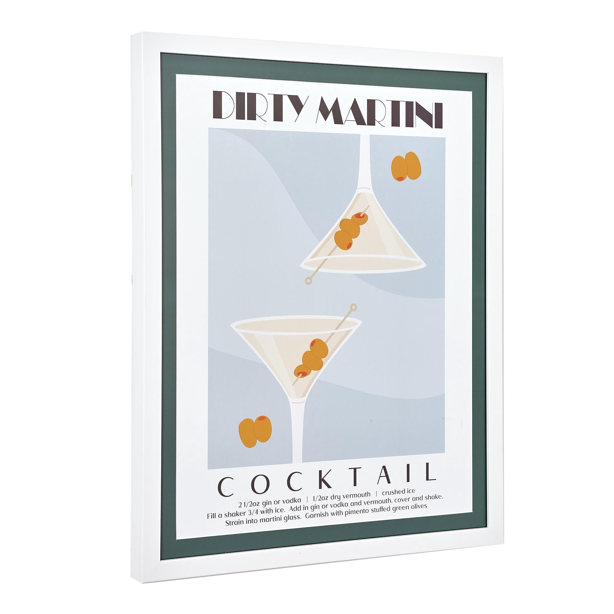 American Art Decor Tipsy Framed Dirty Martini Cocktail Poster - 16" x ...
