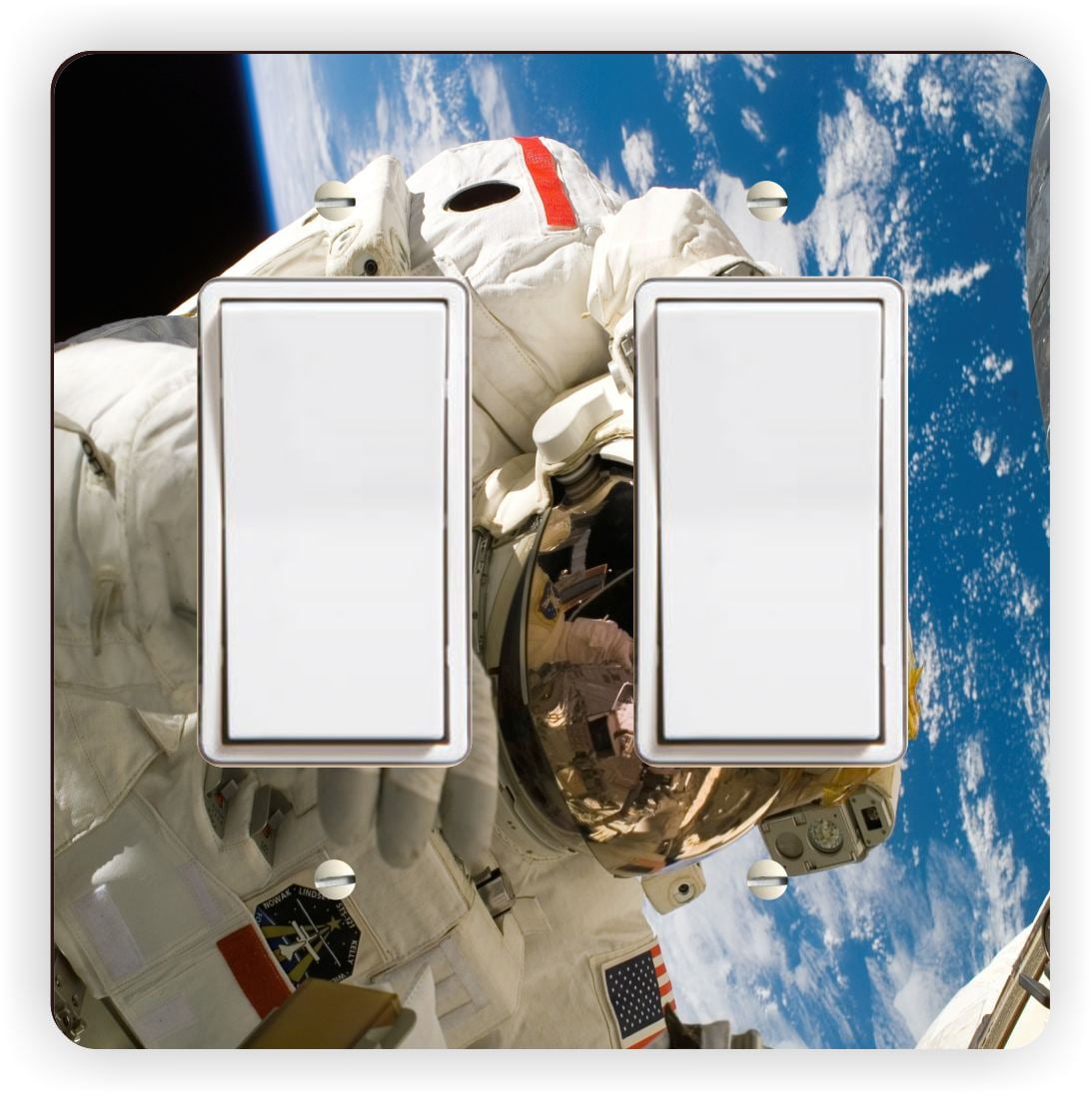 American Astronaut in Outer Space - Double Rocker Light Switch Cover ...