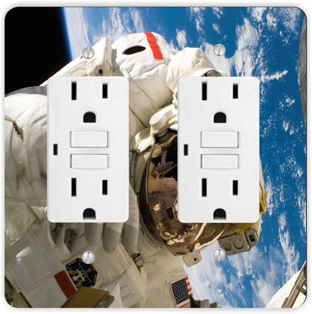 American Astronaut in Outer Space - GFI Switch Plate Cover - Double GFI ...