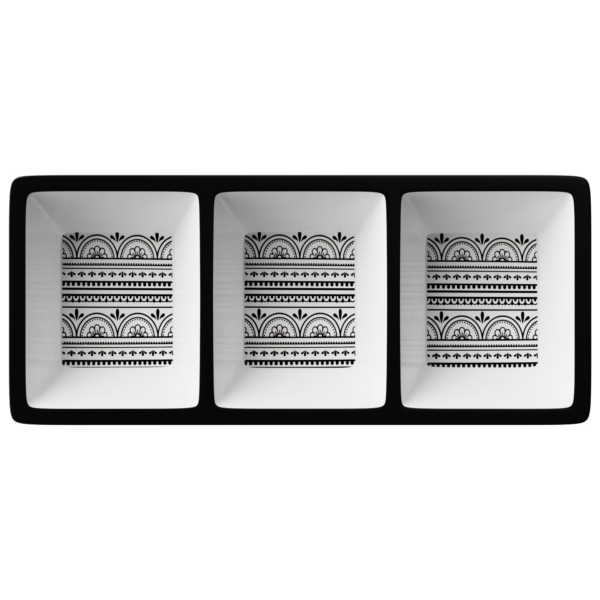 American Atelier 3 Section Server – 15-inch Rectangular Divided Tray ...