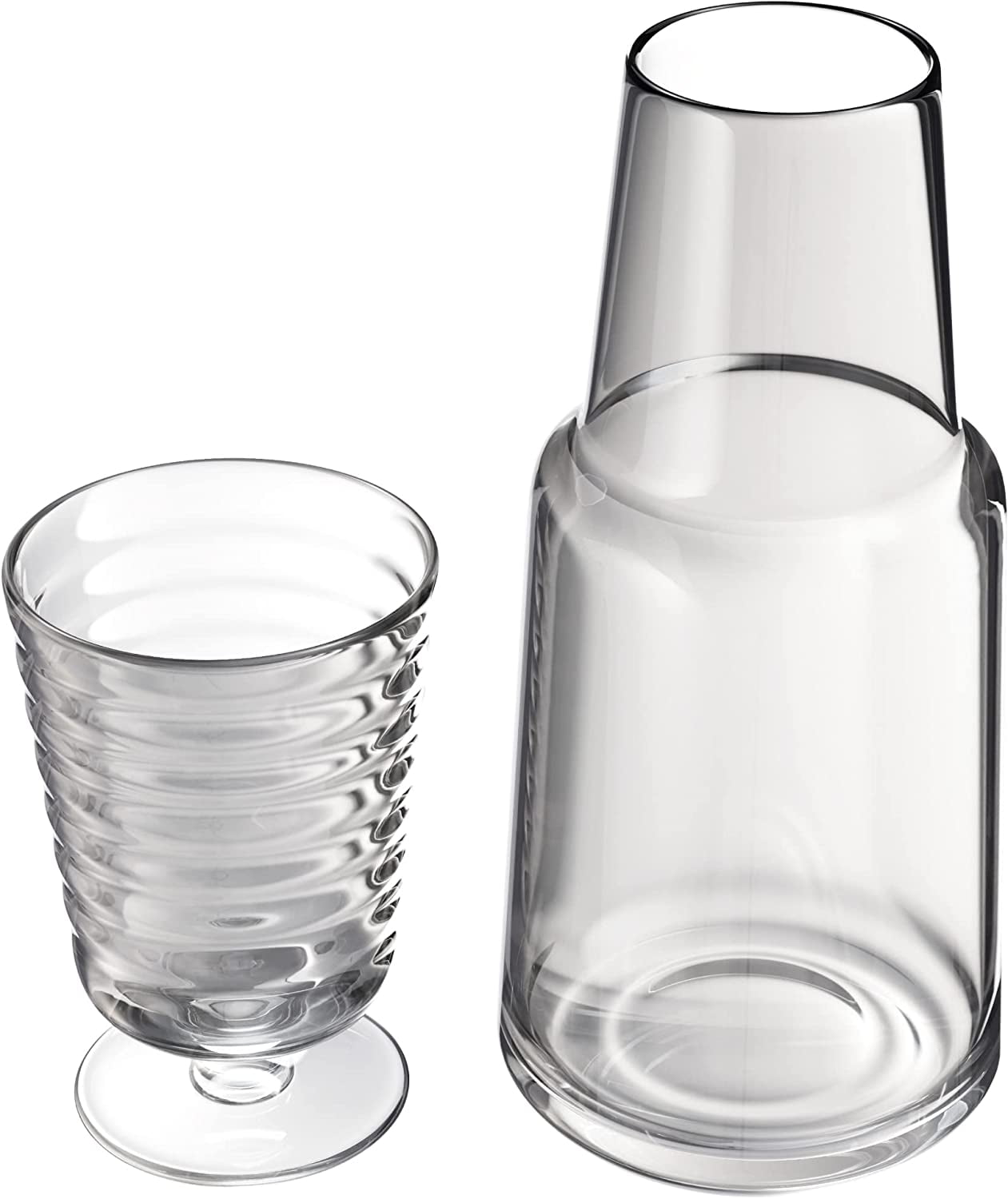 American Atelier Bedside Water Carafe with Tumbler Pitcher and Footed ...