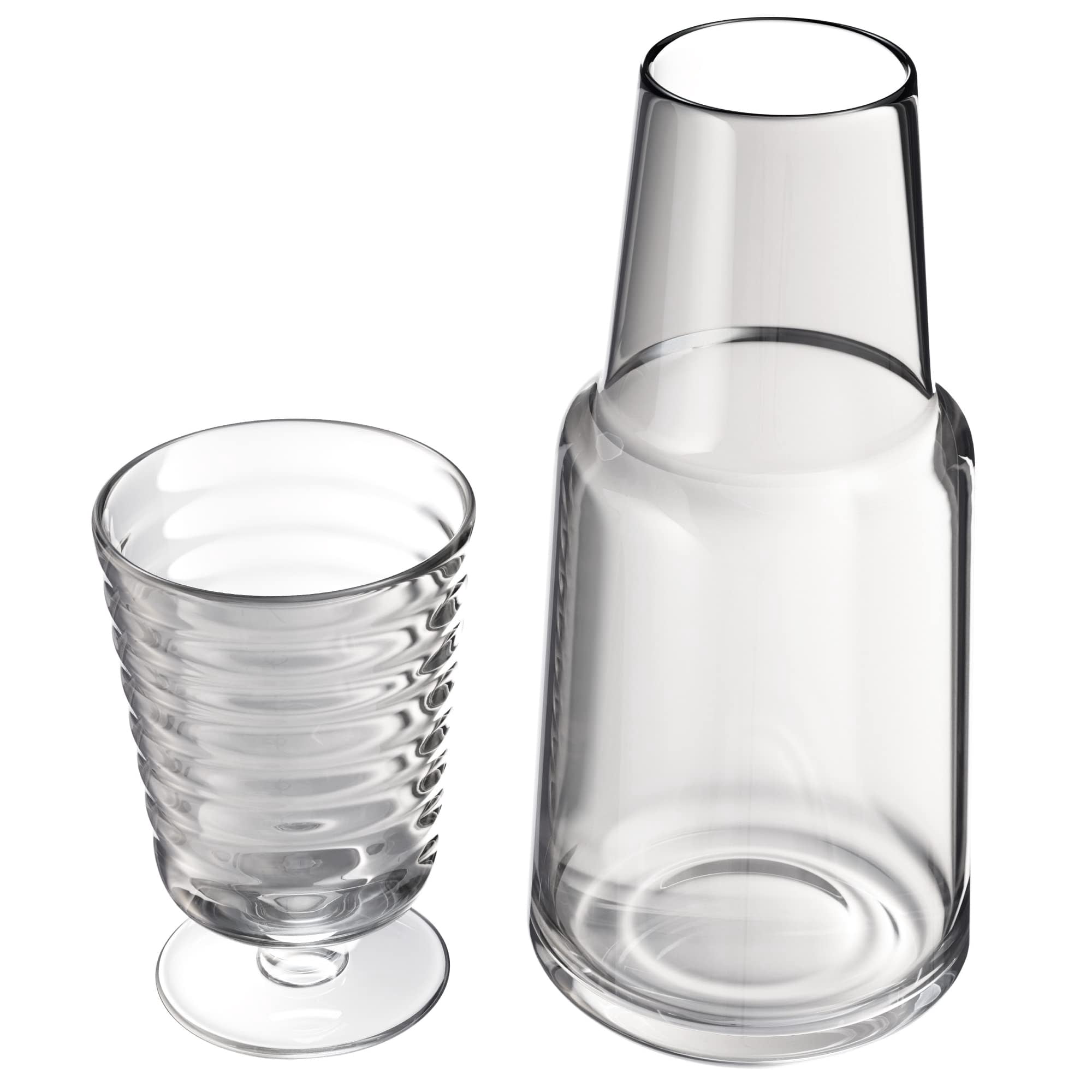 American Atelier Bedside Water Carafe with Tumbler Pitcher and Footed ...
