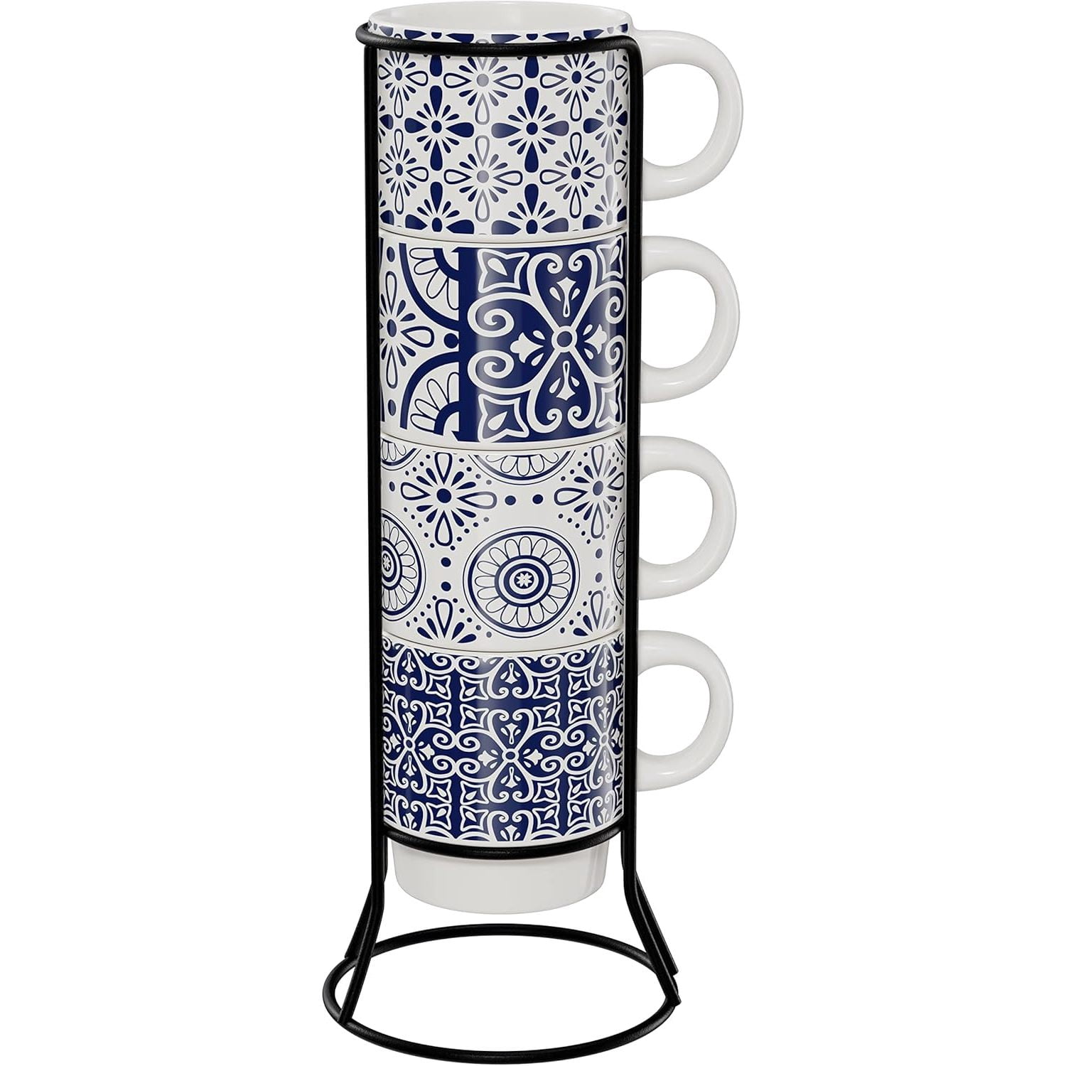 American Atelier Coffee Mug Set with Coffee Mug Rack | Ceramic Coffee ...