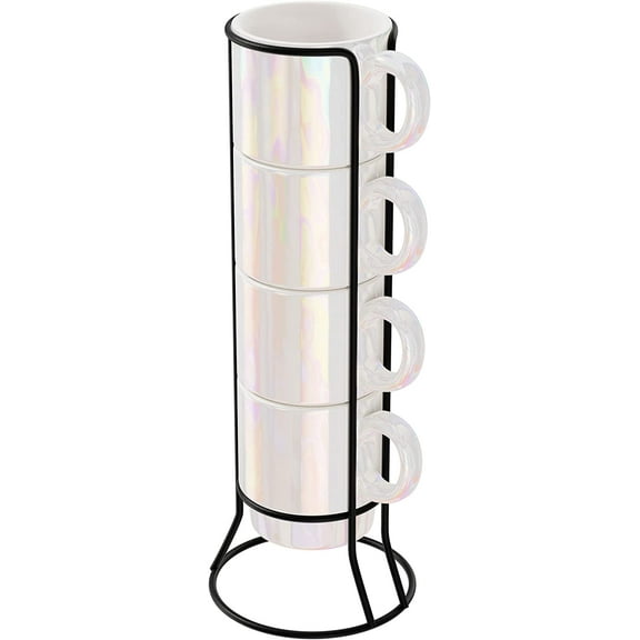 Stackable Coffee Mugs With Rack