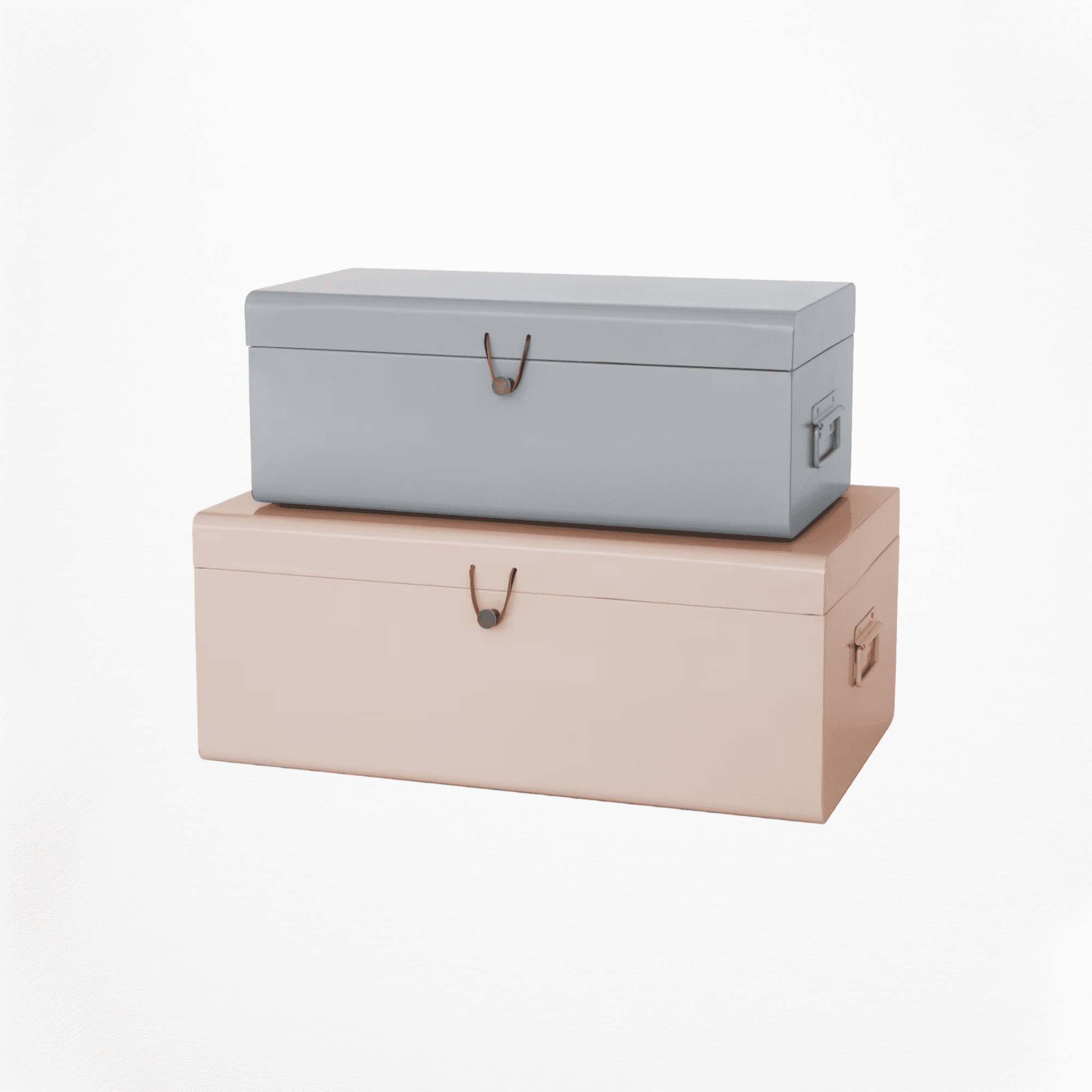 Elle Decor Daven Decorative Metal Box Trunks, Set of 2 Vintage Style ...
