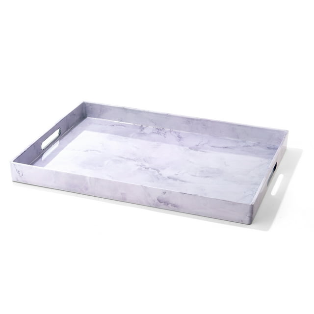 American Atelier, Marble Gray Finish, Polypropylene Rectangular Serving ...