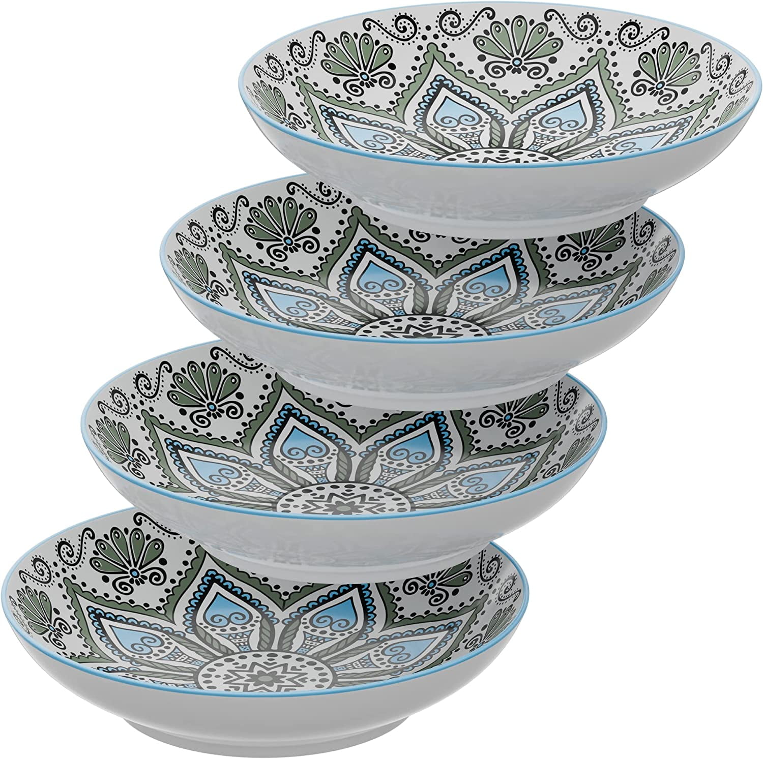 American Atelier Pasta Bowls Set of 4 Large, 9-inch, Dinner Serving ...