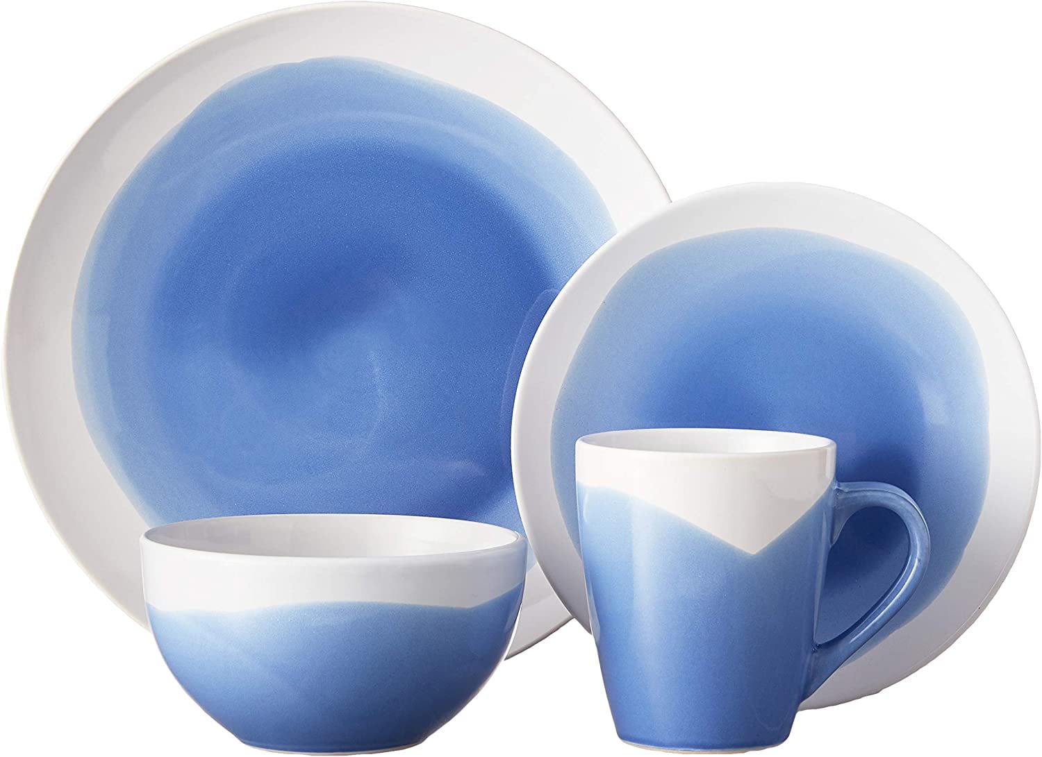American Atelier, Round, Blue and White Oasis Stoneware Dinnerware Set ...