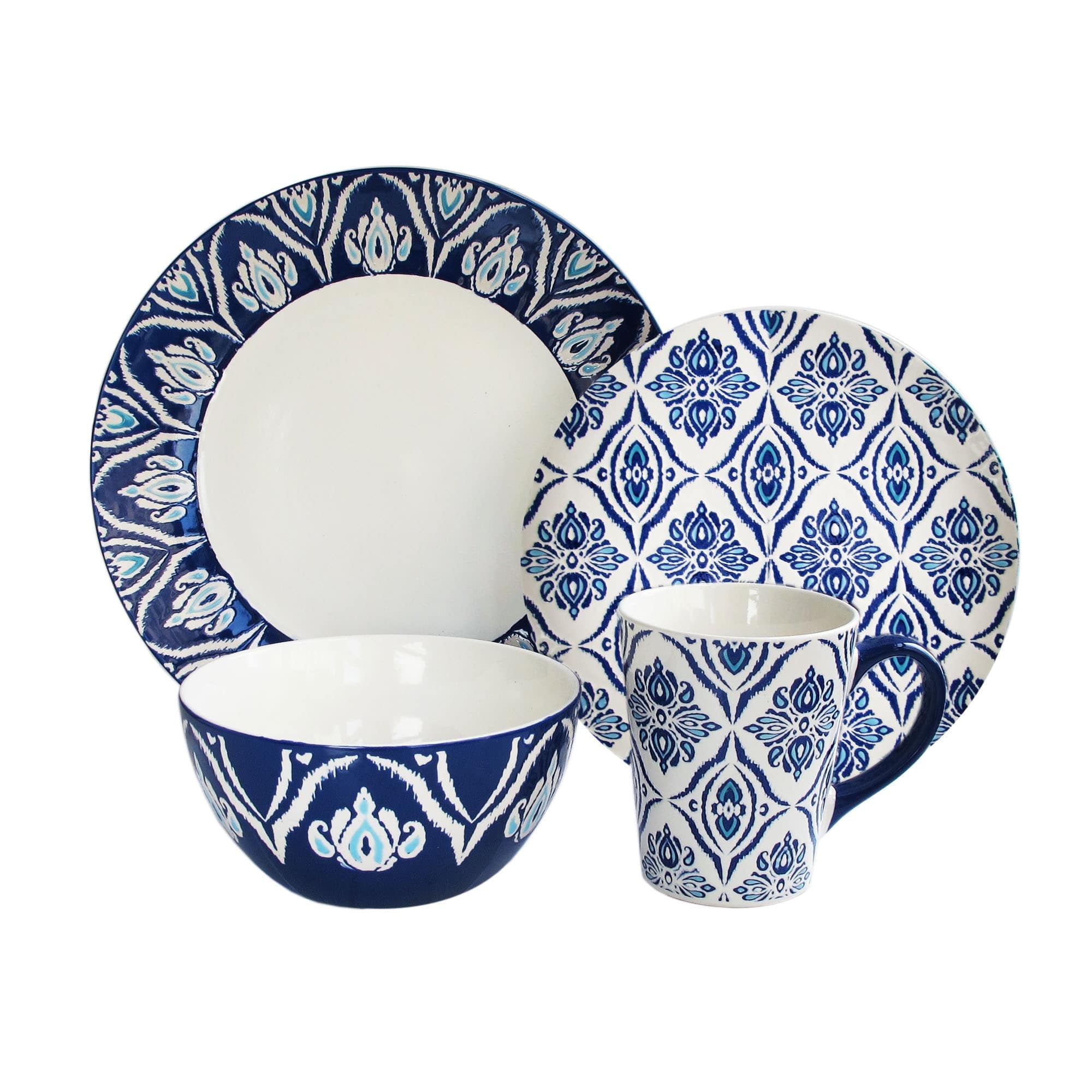 American Atelier, Round, Blue and White, Pirouette Stoneware Dinnerware ...