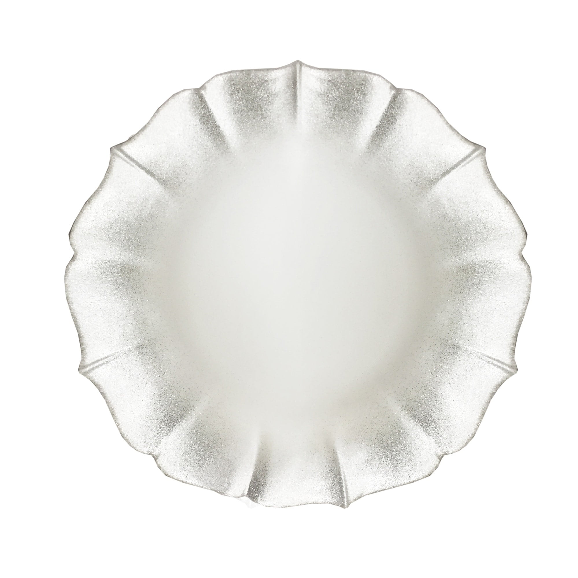American Atelier, Round Contessa Glass Decorative Pearl White with ...