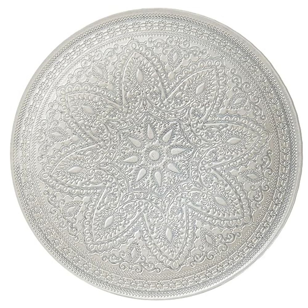 American Atelier, Round, Decorative Divine Glass Silver Charger Plate ...