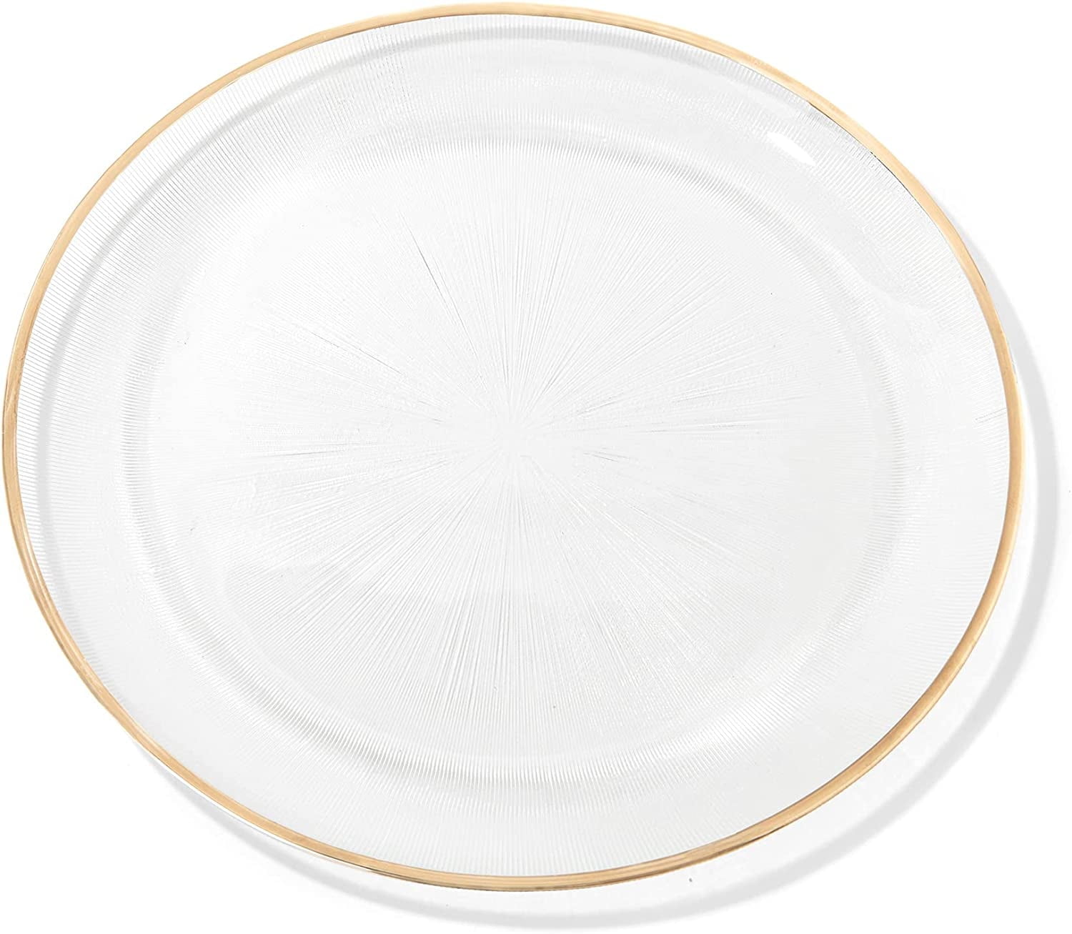American Atelier, Round, Elite Glass Decorative Clear Charger Plate ...