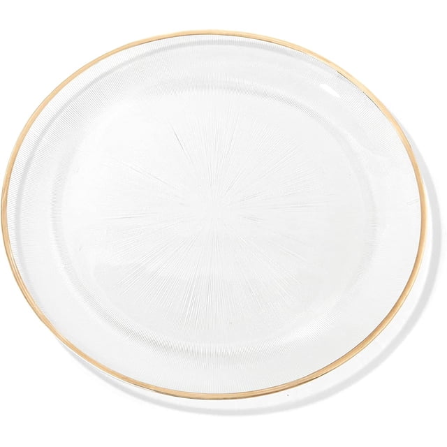 American Atelier, Round, Elite Glass Decorative Clear Charger Plate ...