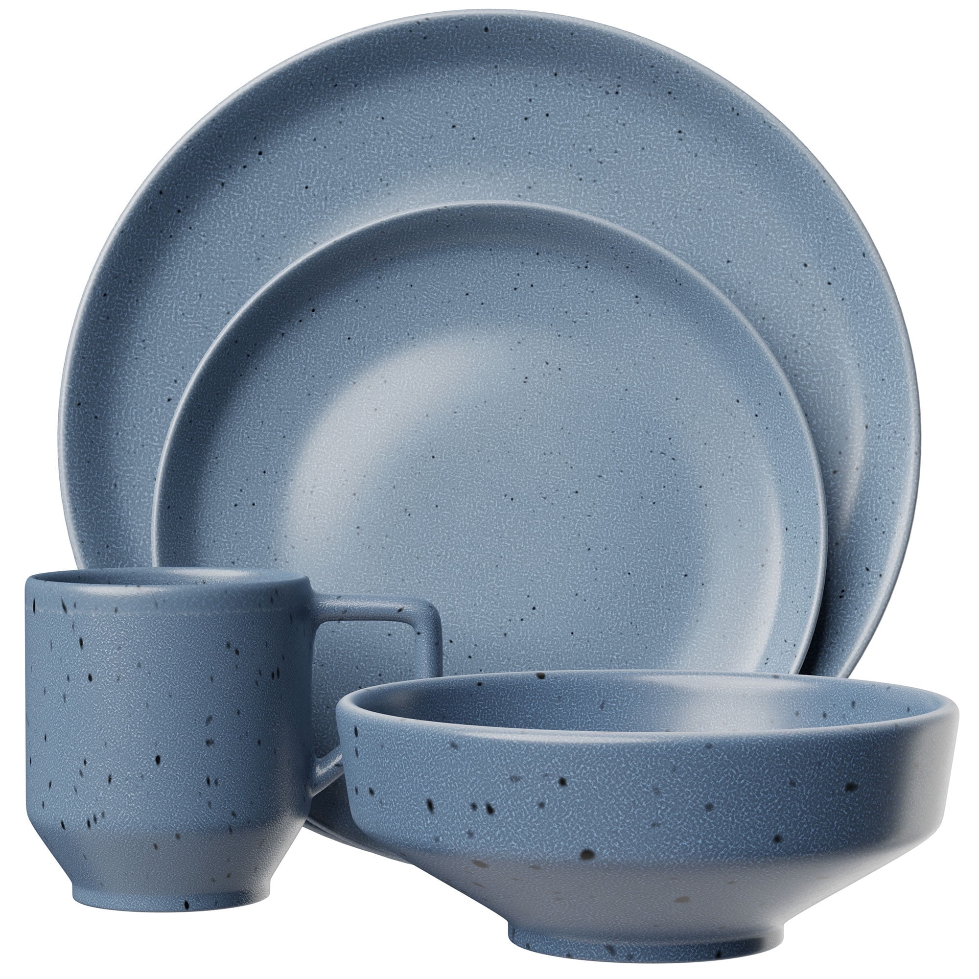 American Atelier, Round, Reactive Speckled Blue Matte Stoneware ...