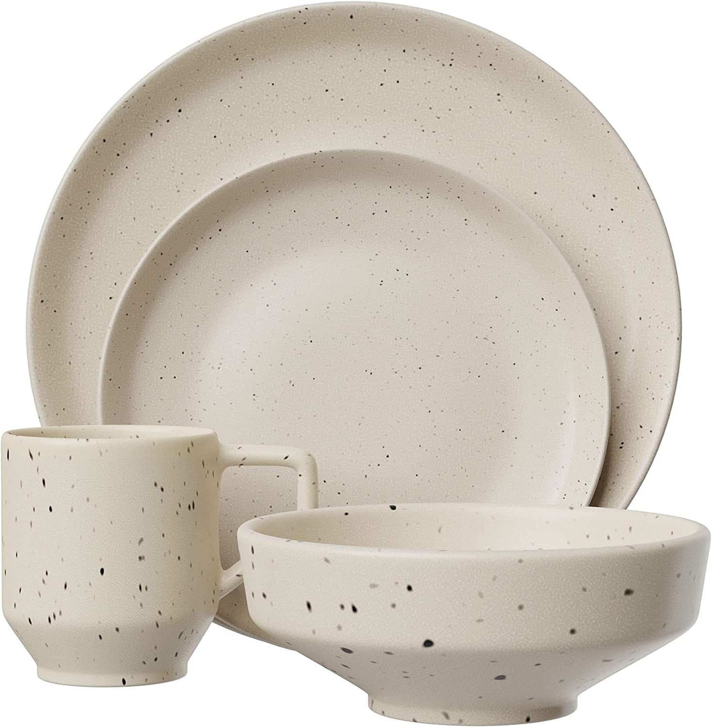 American Atelier Modern Dishes Dinnerware, 4-Piece Reactive Stoneware ...