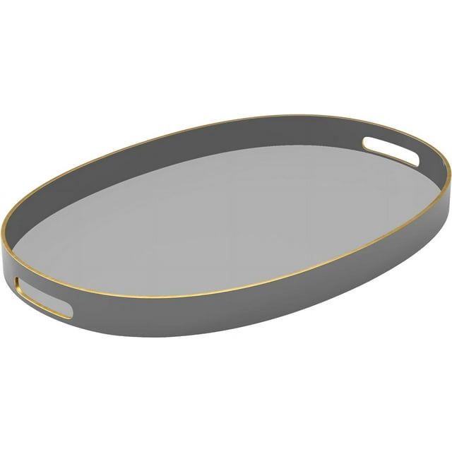 American Atelier Serving Tray with Gold Trimming, Oval Serving Tray ...