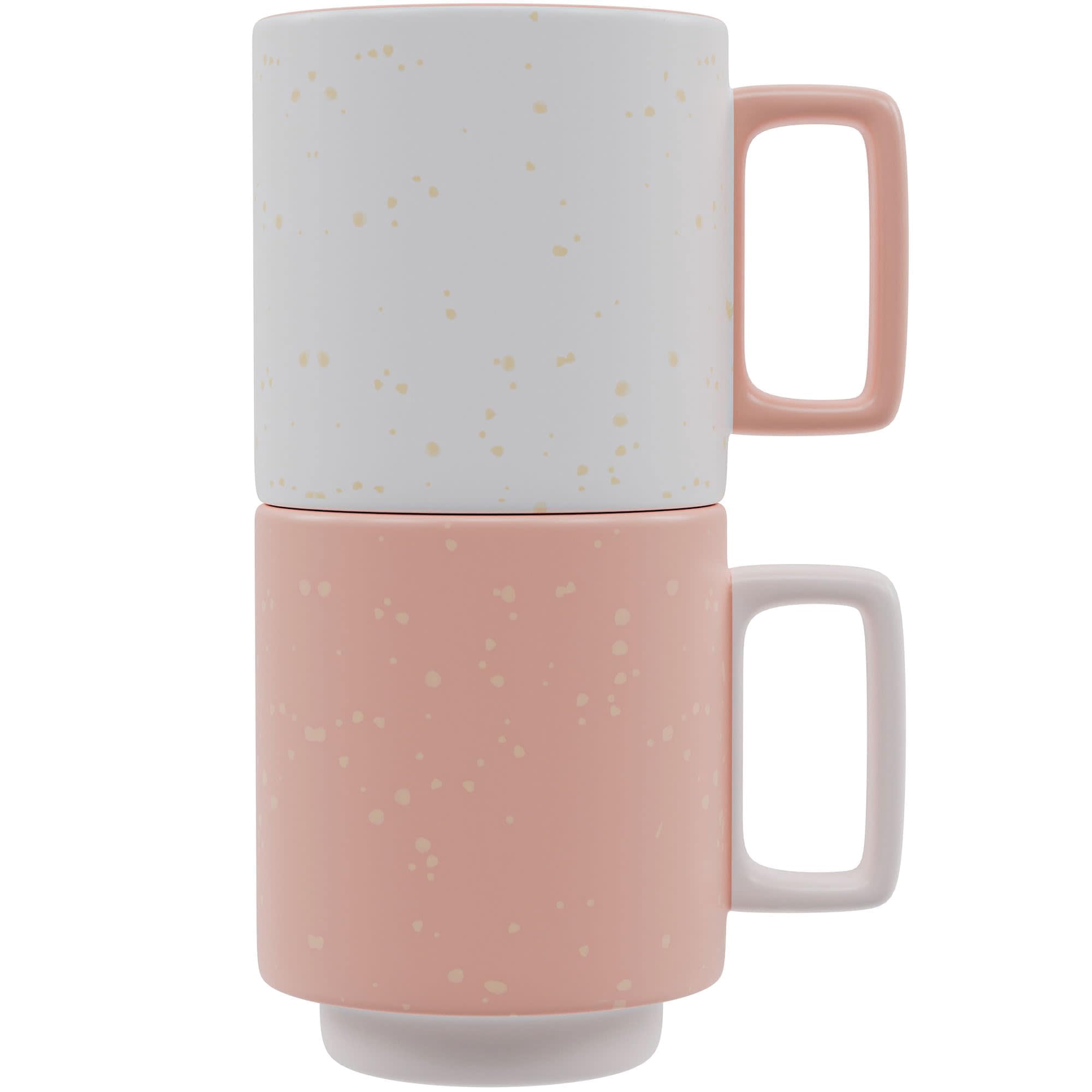 American Atelier Stackable Coffee Mugs, Set of 2 - Pink - Walmart.com