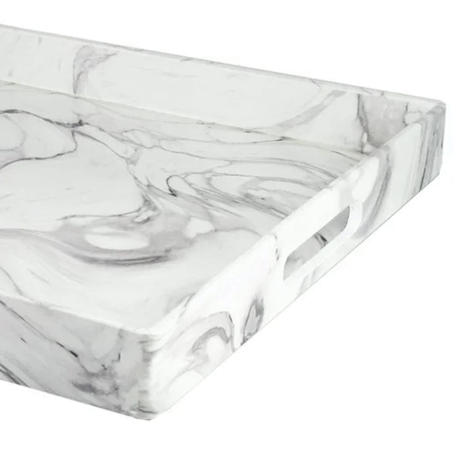 MARBLE SWIRL GRAY/WHITE RECT. TRAY - Walmart.com