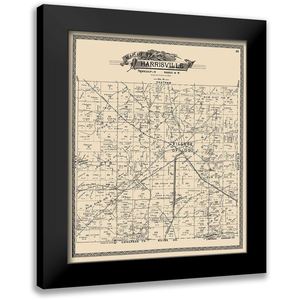 American Atlas 12x14 Black Modern Framed Museum Art Print Titled ...