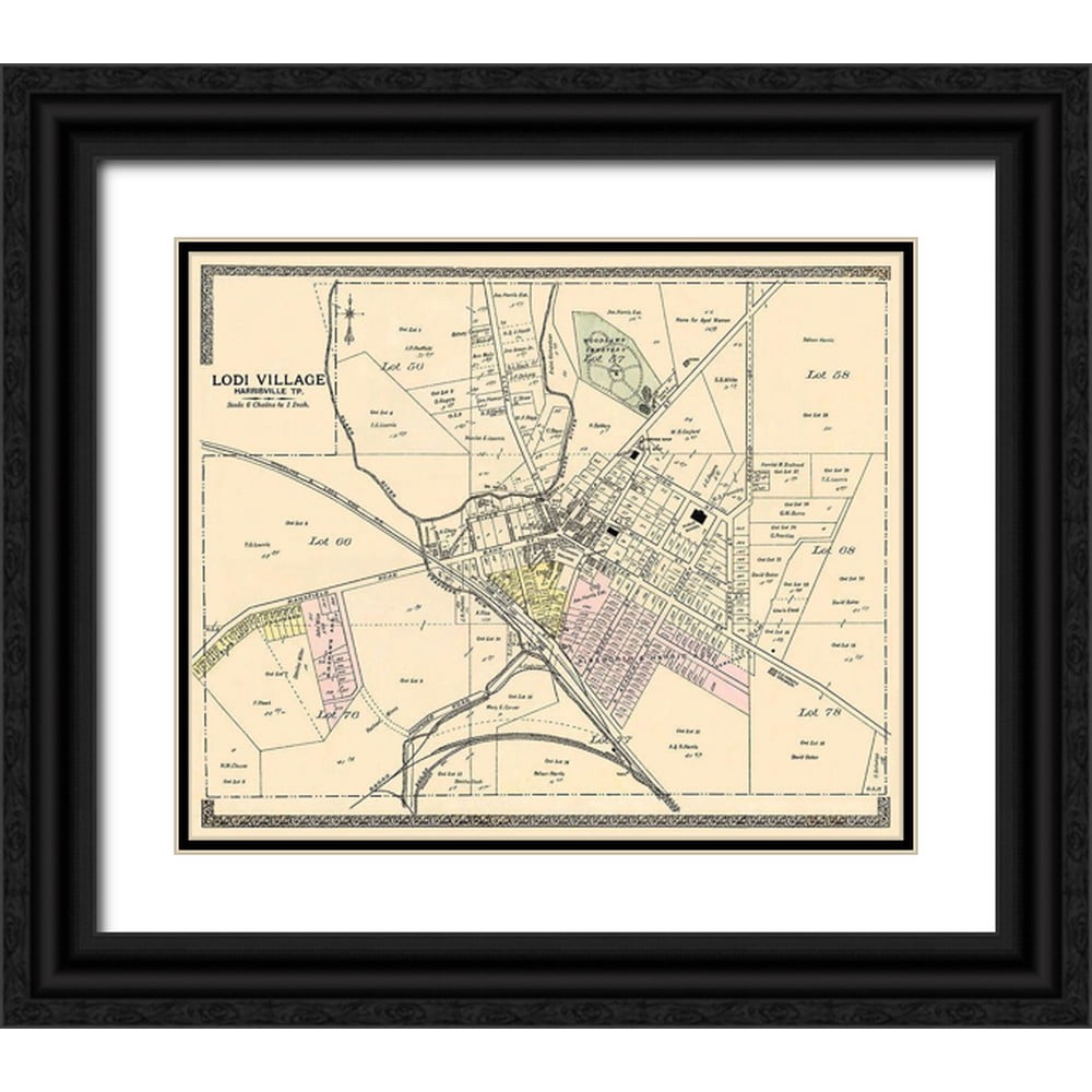 American Atlas 14x12 Black Ornate Wood Framed with Double Matting ...