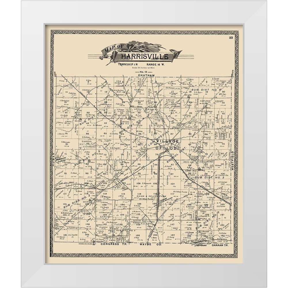 American Atlas 15x17 White Modern Wood Framed Museum Art Print Titled ...