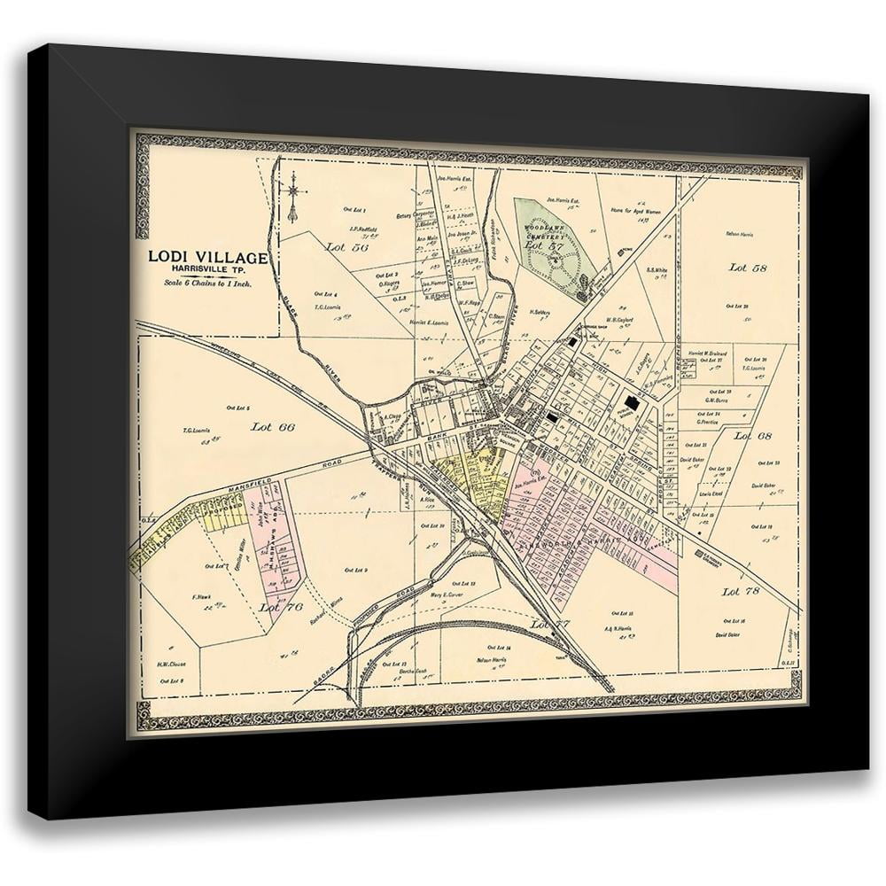 American Atlas 17x15 Black Modern Framed Museum Art Print Titled - Lodi ...
