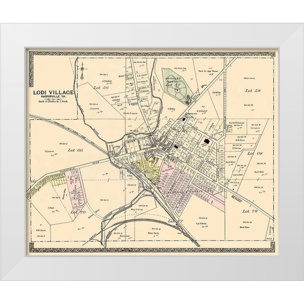 American Atlas 17x15 White Modern Wood Framed Museum Art Print Titled ...