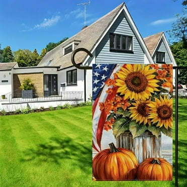 Evergreen Flag Fall Pumpkin Harvest House Flag - Walmart.com