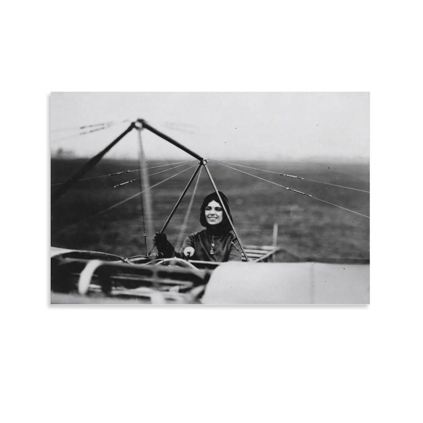 American Aviators Harriet Quimby Vintage Black And White Portrait Art ...