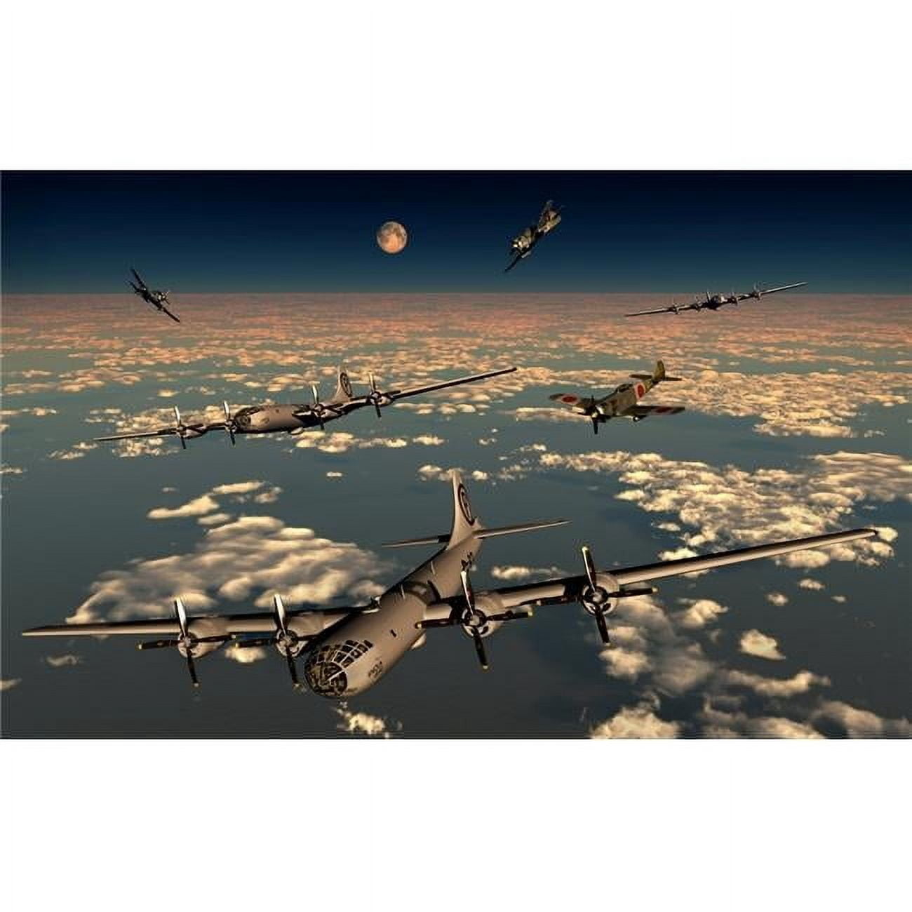 American B-29 Superfortress Heavy Bombers Under Attack From Japanese ...
