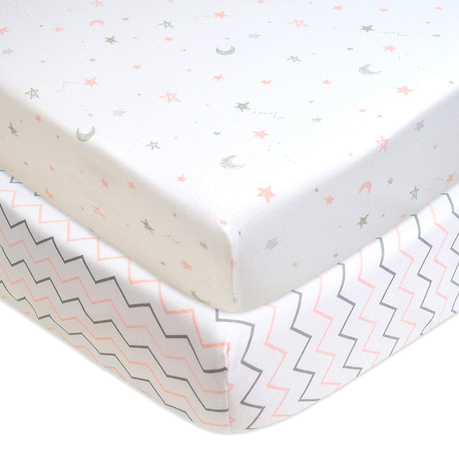 American Baby Company 2-Piece Cotton Fitted Mini Crib Sheets, 24 x 38 ...