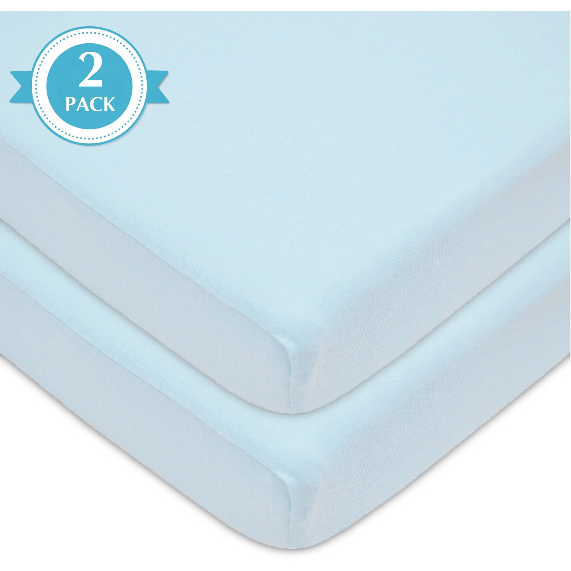 American Baby Company 2 Pack 100% Natural Cotton Fitted Mini Crib ...