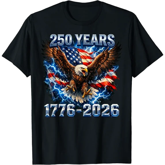 American Bald Eagle 1776-2026 250 Anniversary USA T-Shirt - Walmart.com