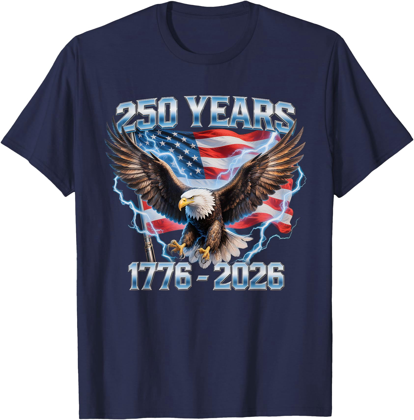American Bald Eagle 1776-2026 250th Anniversary USA T-Shirt ...