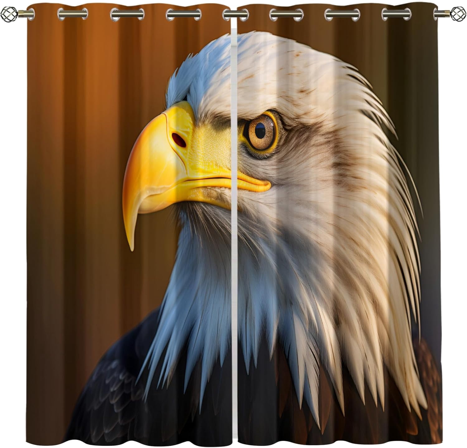 American Bald Eagle Blackout Curtains, Patriotic Eagle Animal Theme ...