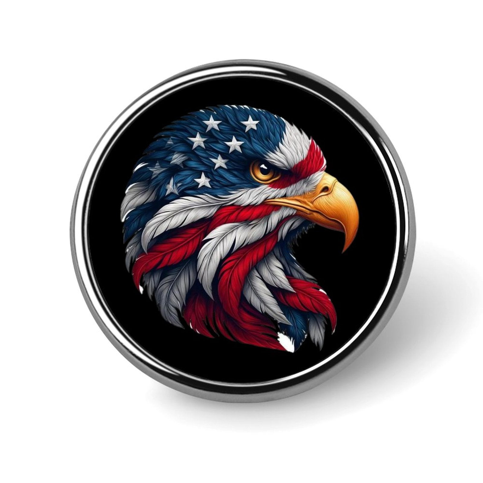 American Bald Eagle Flag Circle Badges Round Chest Pins Brooch Decor ...