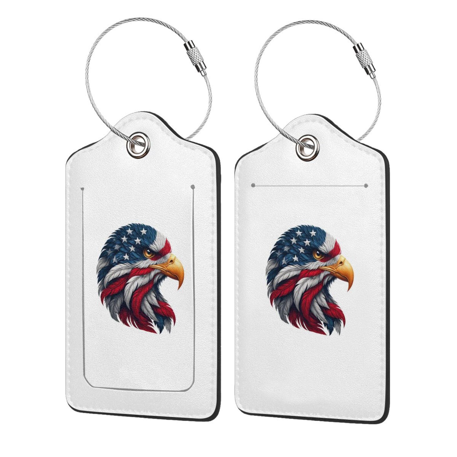 American Bald Eagle Flag Luggage Tags for Suitcases Travel ID ...