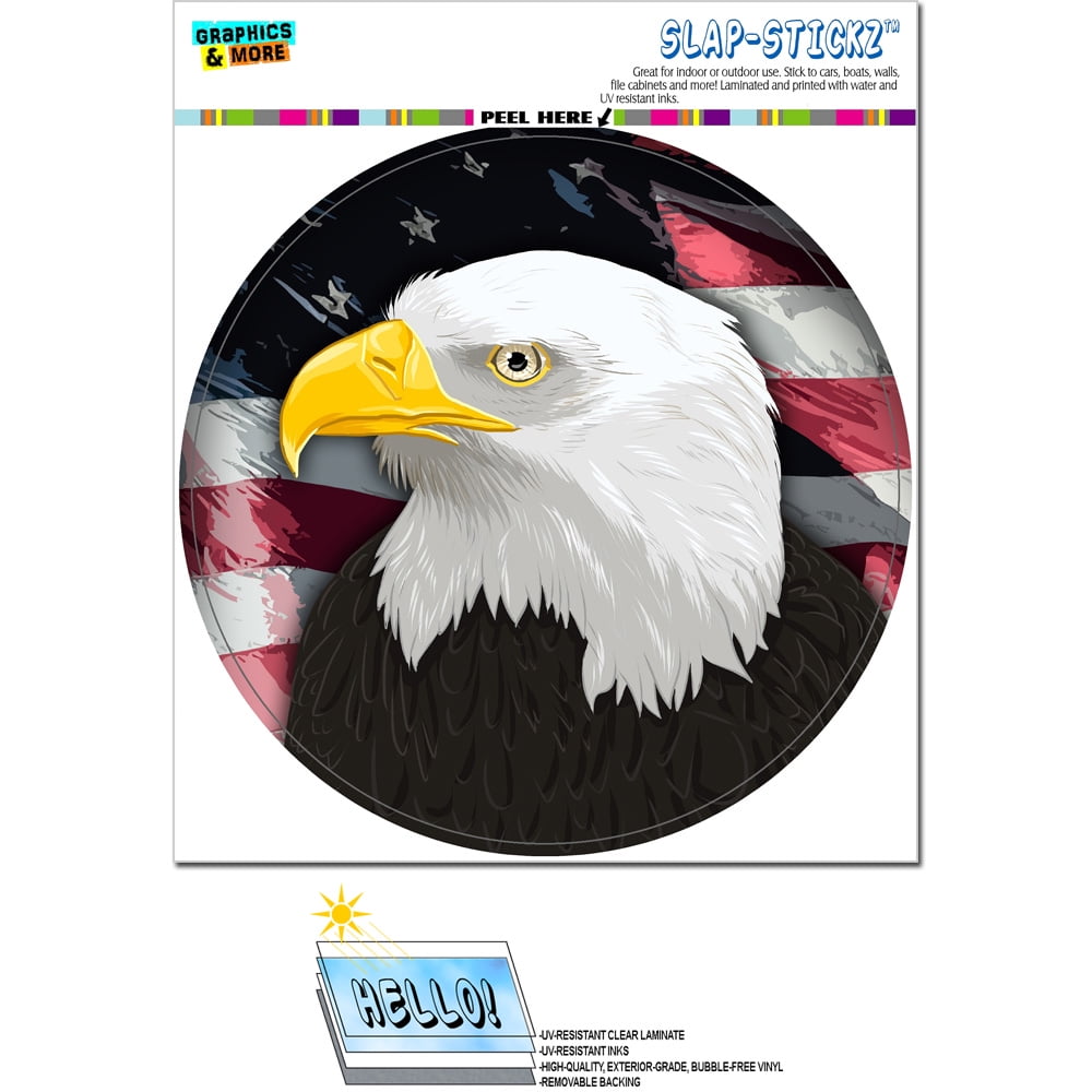 American Bald Eagle - Flag USA Patriotic Circle SLAP-STICKZ(TM) Premium ...