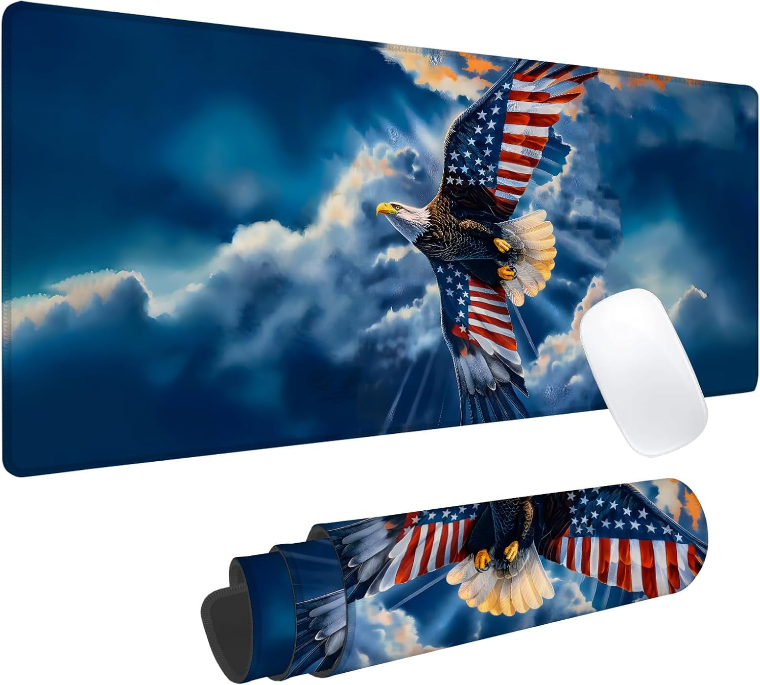 American Bald Eagle Gaming Mouse Pad, Office Desk Mat, Anti-Slip Rubber ...