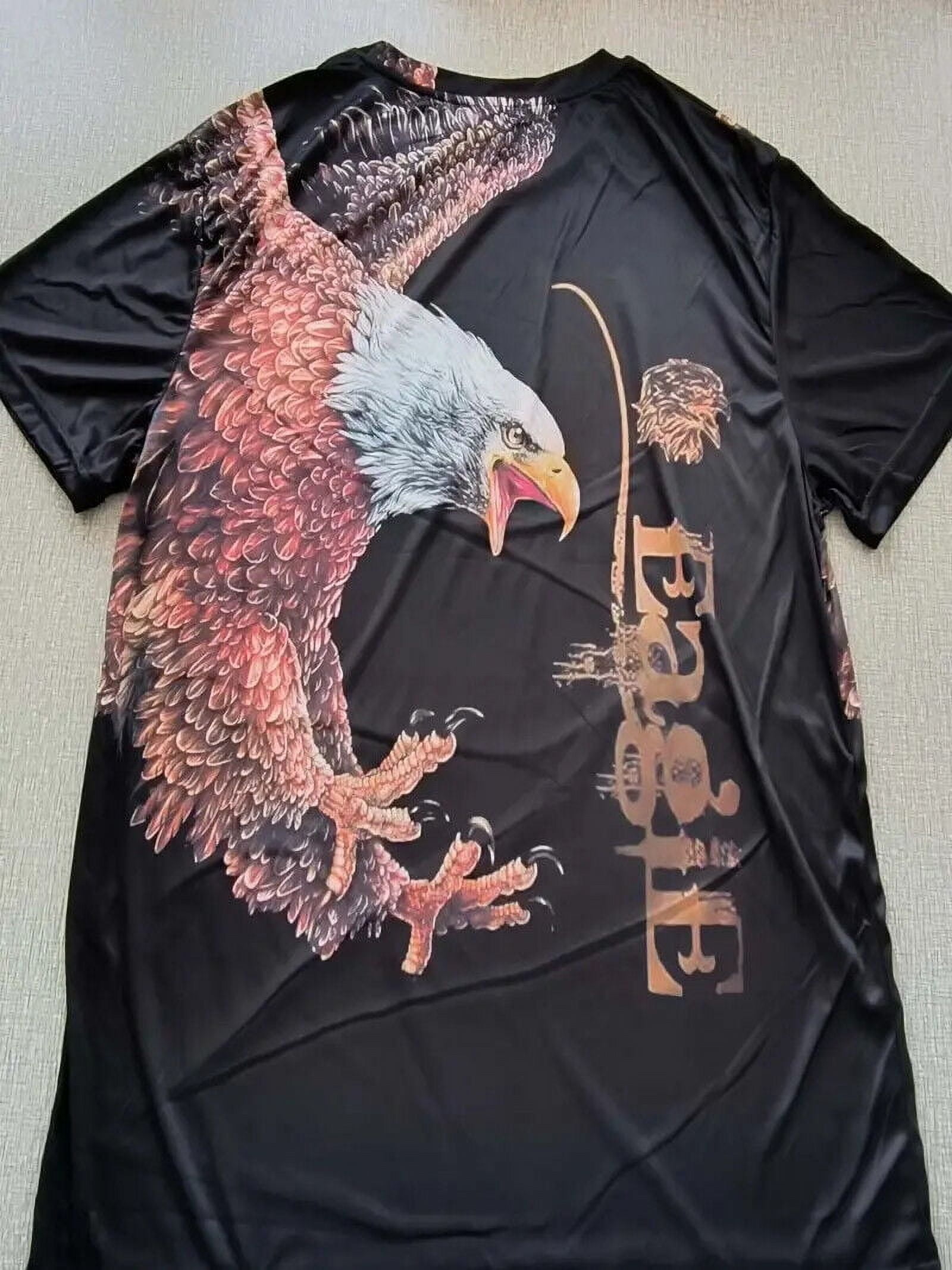 American Bald Eagle Graphic Print Black Gold Fashion Trendy Men Tee ...