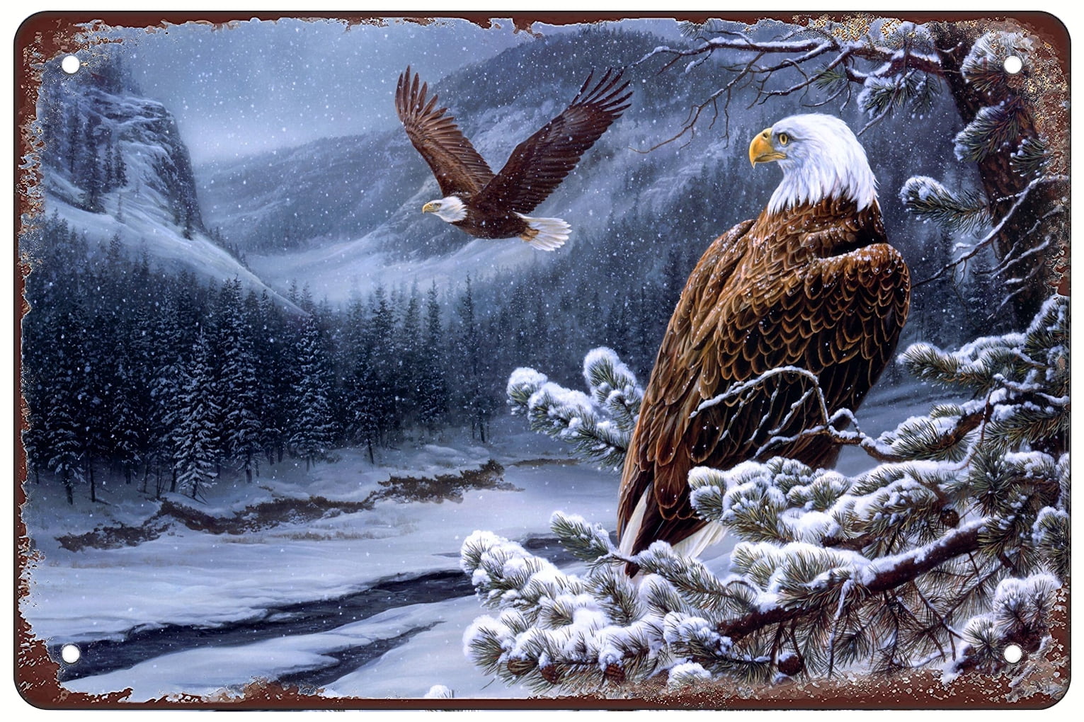 American Bald Eagle Home Wall Bars Decor Kitchen Wall Decoration 8x12 ...