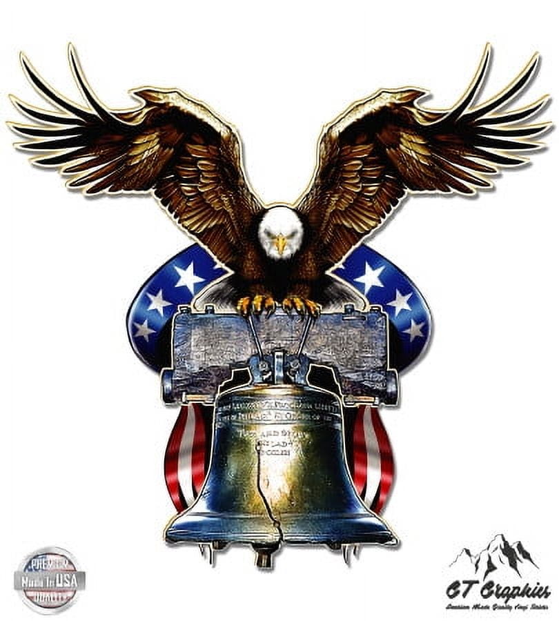 American Bald Eagle Liberty Bell - 3" Vinyl Sticker - For Car Laptop I ...